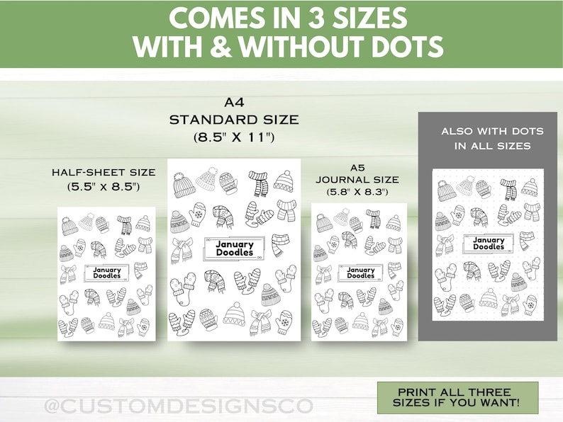 Monthly Doodle Pages Bundle - Printable - Digital Planner Pages ...