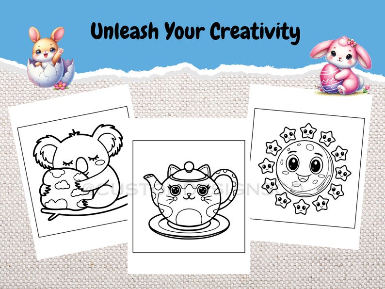 100 Kawaii Coloring Pages Cute Coloring Pages PDF Digital Download ...