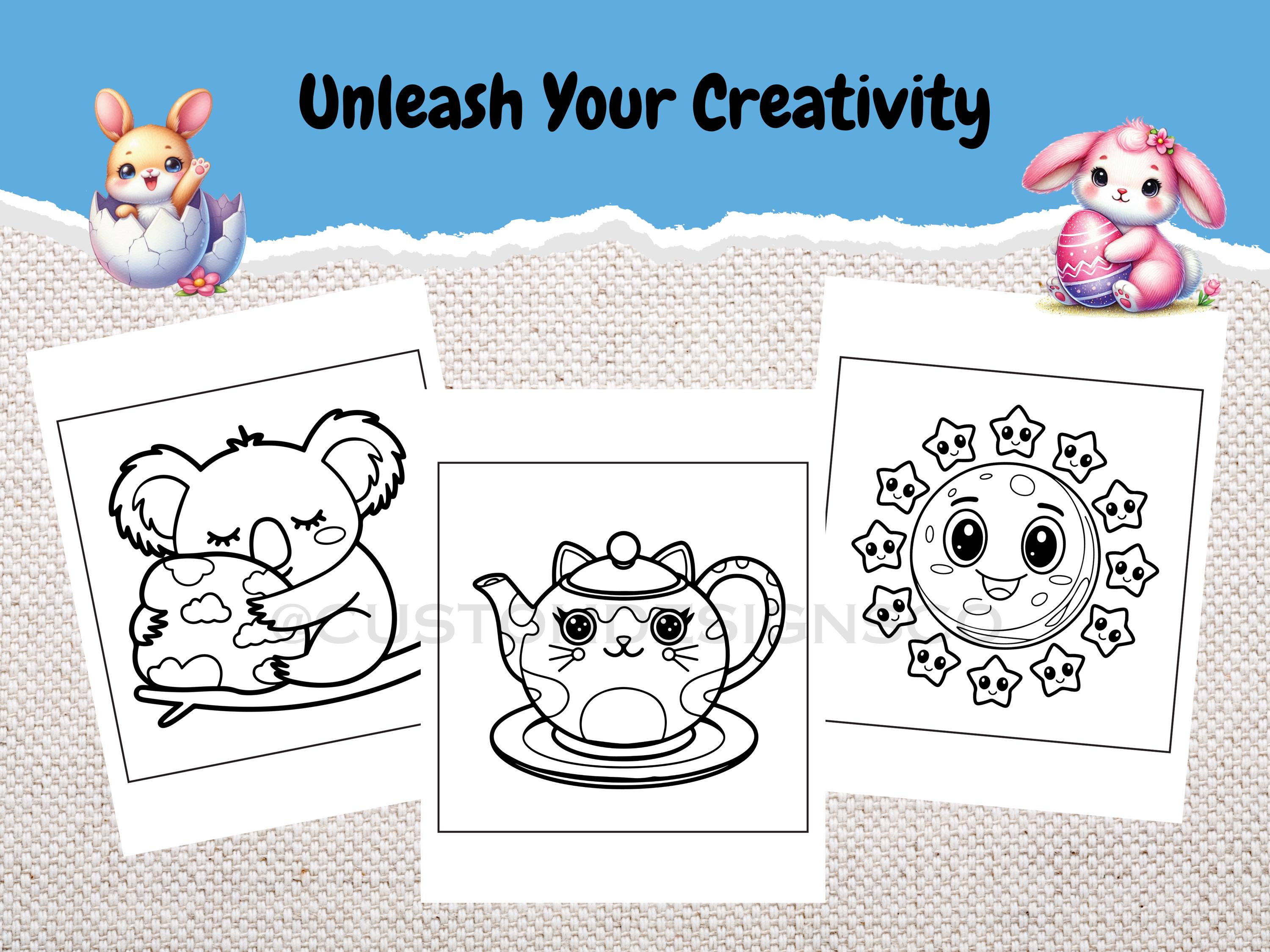 100 Kawaii Coloring Pages Cute Coloring Pages PDF Digital Download ...
