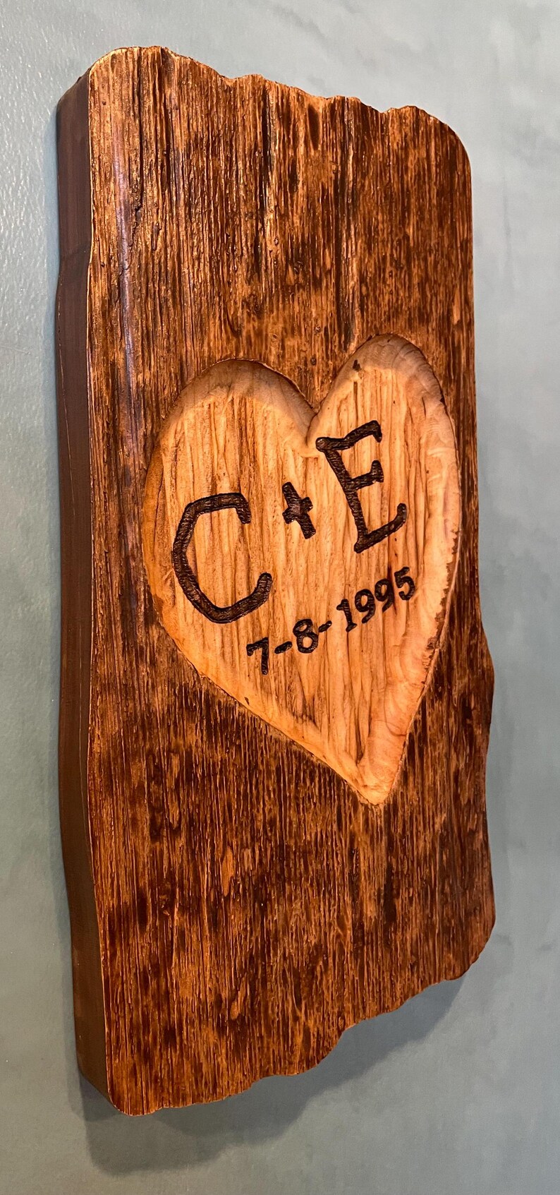 Heart and Initials With Date Carved Into Tree - Etsy