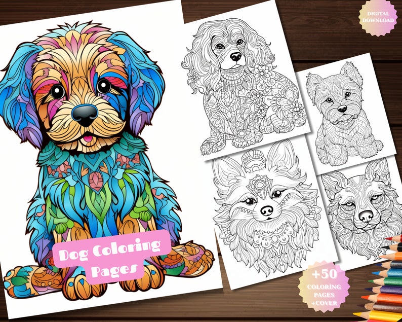 50+ Mandala Dog Coloring Book Pages | Dog Coloring Page Printable PDF ...