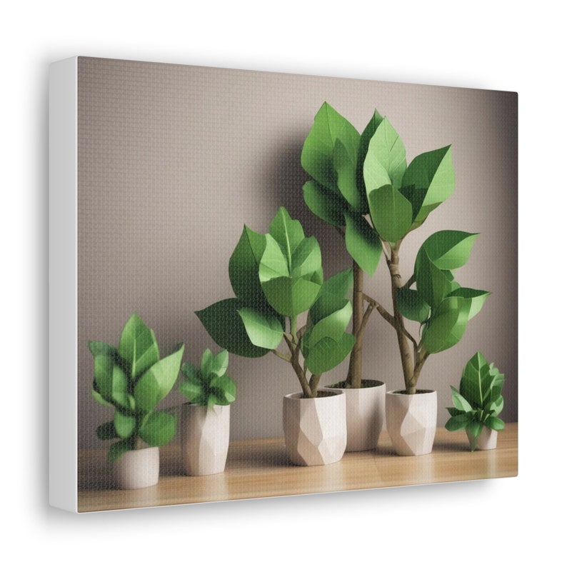 Canvas Art, Origami Fiddle Fig Tree Wall Decor, Botanical Nature ...