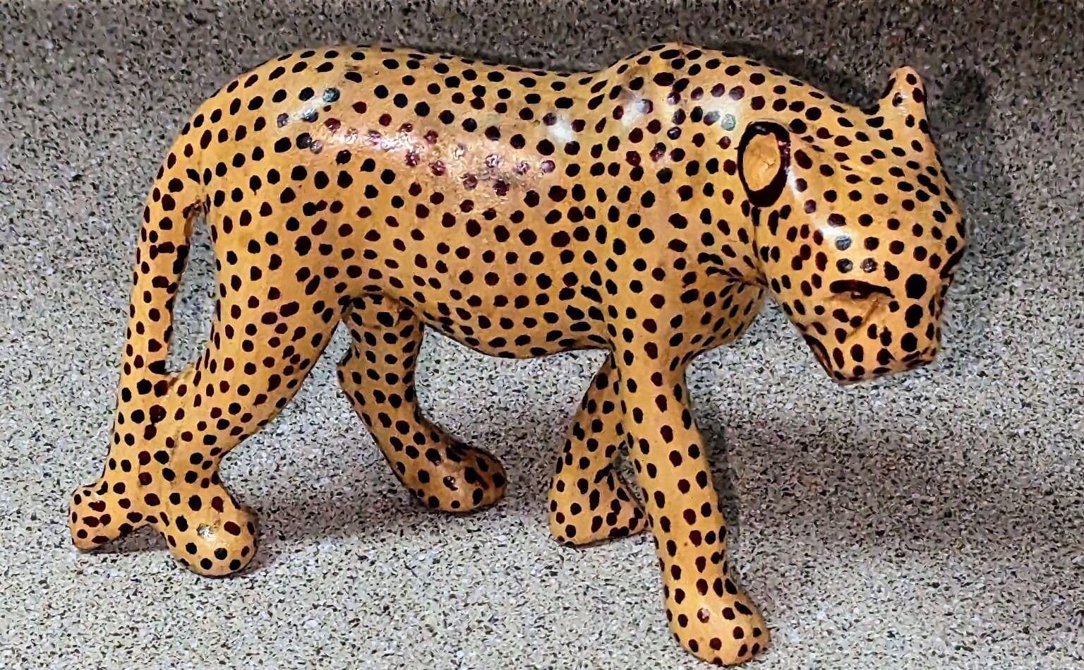 Wooden Carved Leopard Figurine - Etsy