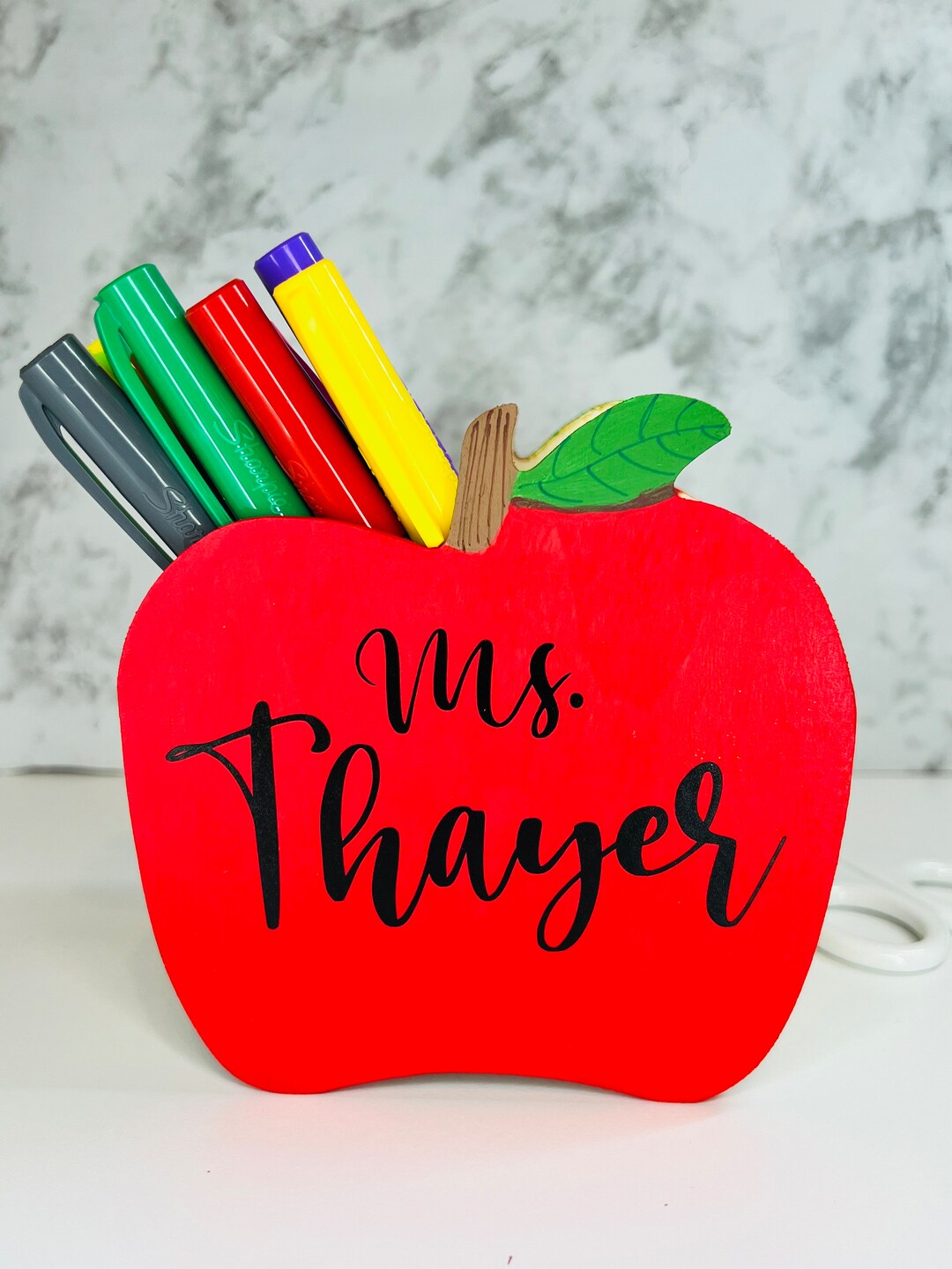 Teacher Appreciation Apple Pencil Holder Gift Perfect Holiday - Etsy
