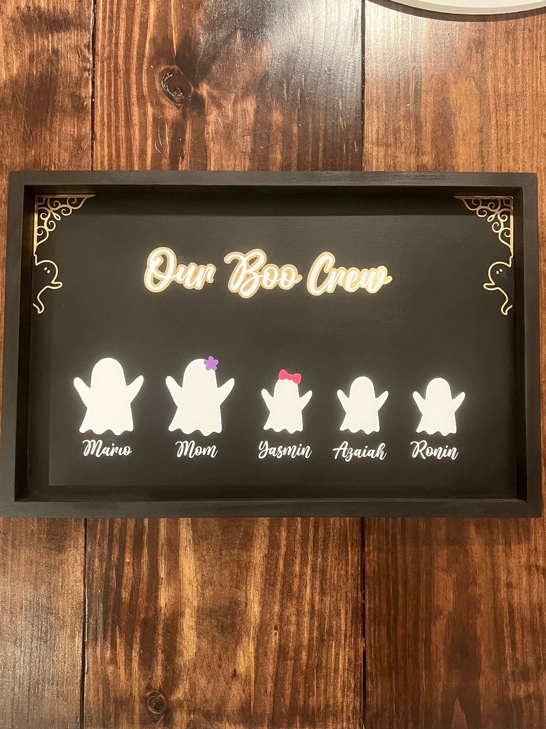 Boo Crew Sign With Custom Names and Ghosts Halloween & Fall - Etsy