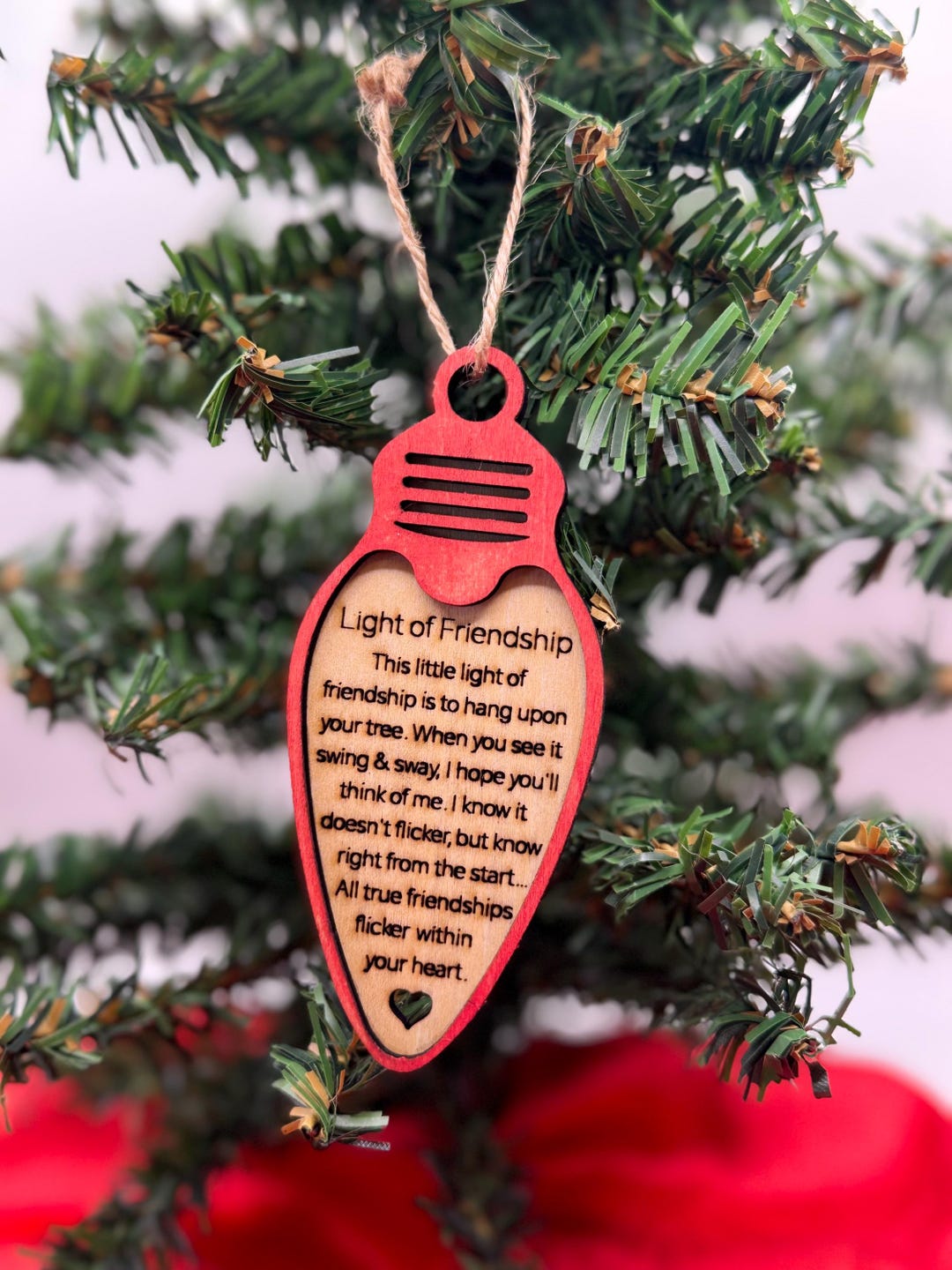 Wood Engraved Bulb Shapes Friendship Christmas Ornament. Christmas Tree ...