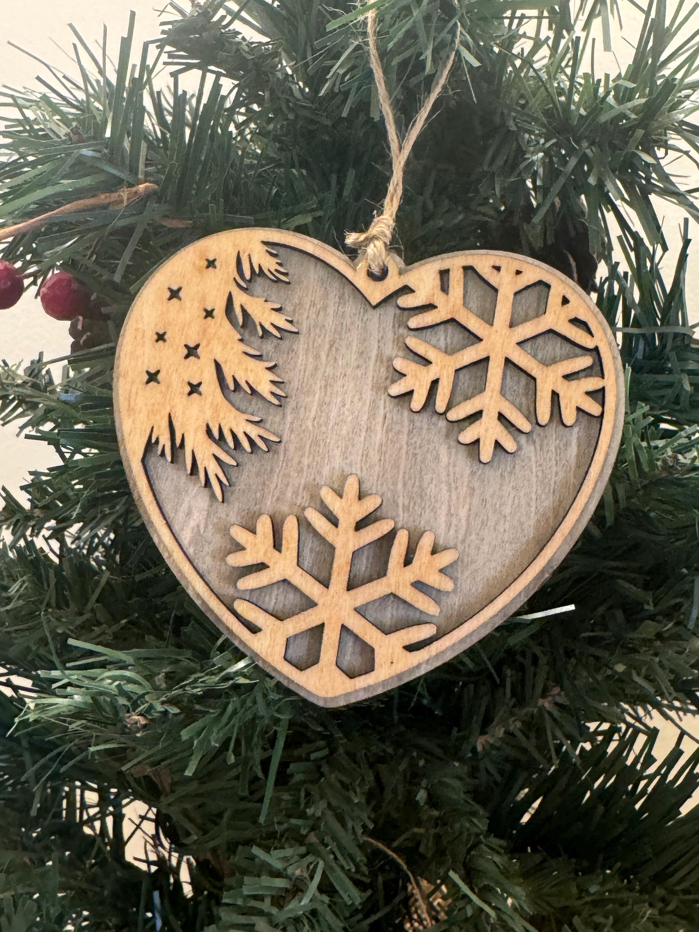 Beautiful Two Layer Heart Shaped Christmas Ornament. Holiday Decor Two ...