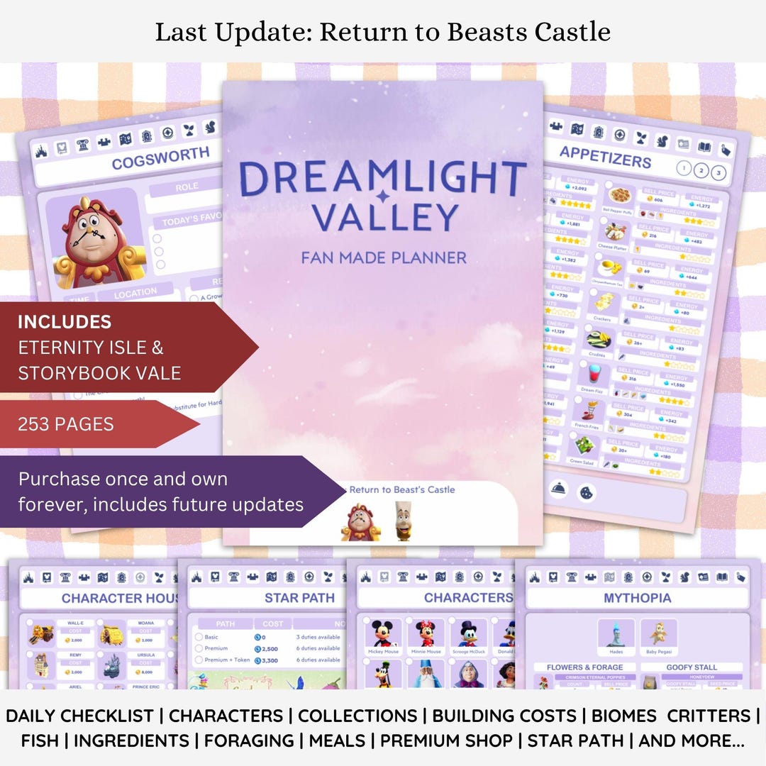 Ultimate Dreamlight Valley Planner & Tracker, All in One DDV Guide ...