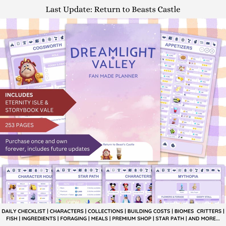 Ultimate Dreamlight Valley Planner & Tracker, All in One DDV Guide ...
