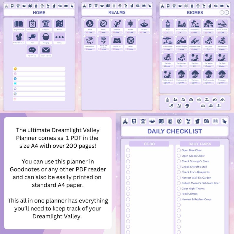 Ultimate Dreamlight Valley Planner & Tracker, All in One DDV Guide ...
