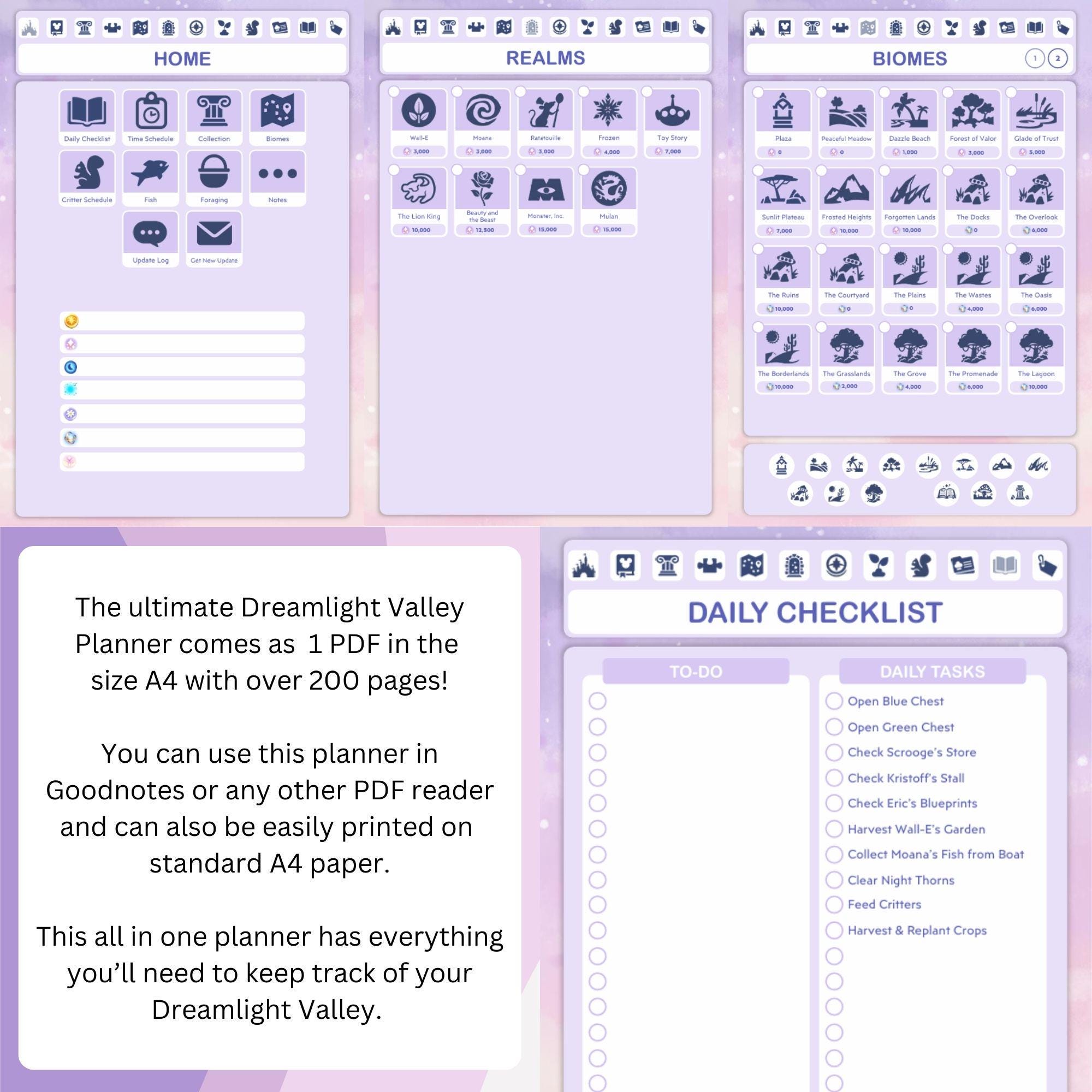 Ultimate Dreamlight Valley Planner & Tracker, All in One DDV Guide ...
