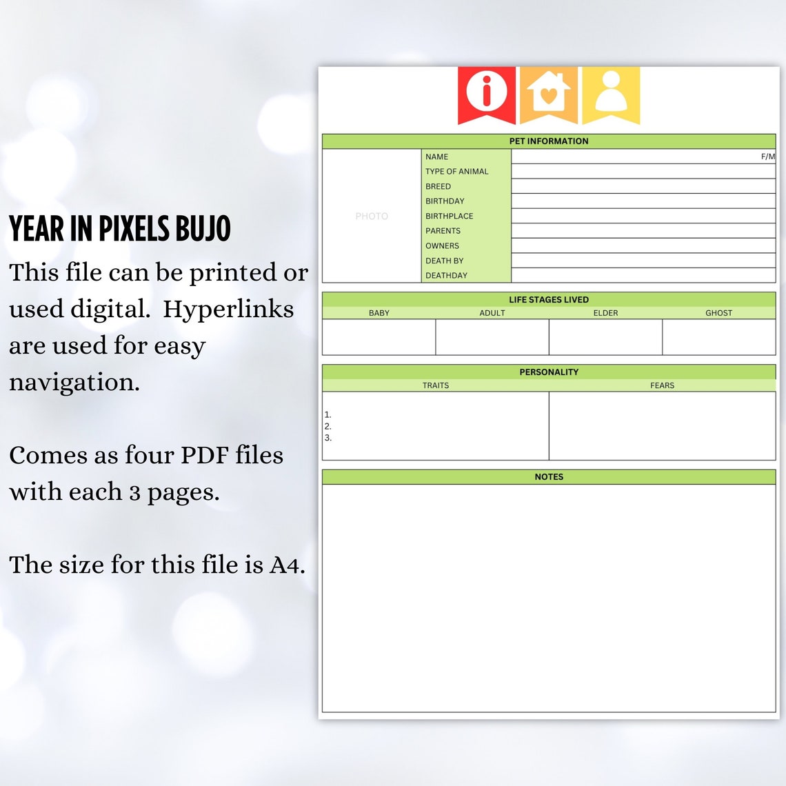 The Sims 4 Biography Tracker, Sim Profile Planner, Sims Pets Only - Etsy