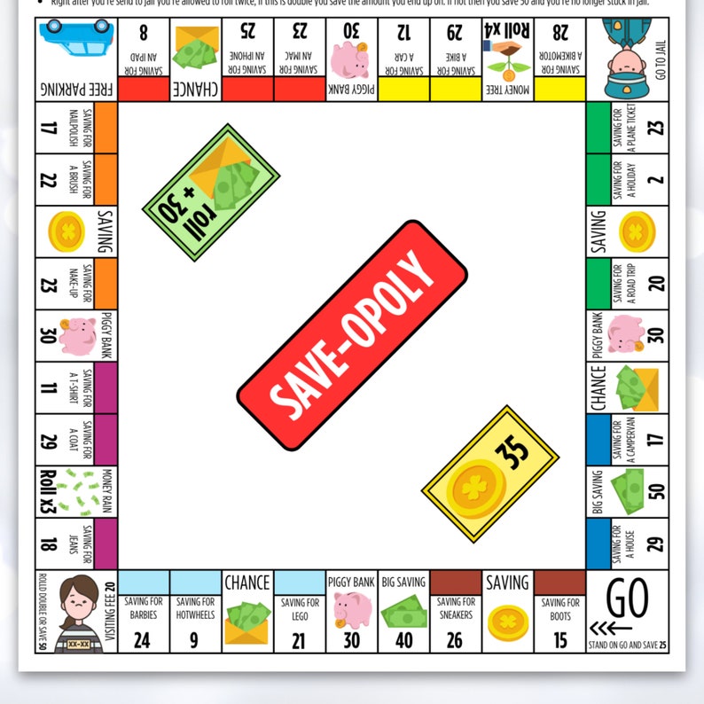SAVE-OPOLY, Save Monthly Under 50, Monopoly Game, Saveopoly Fun Saving ...