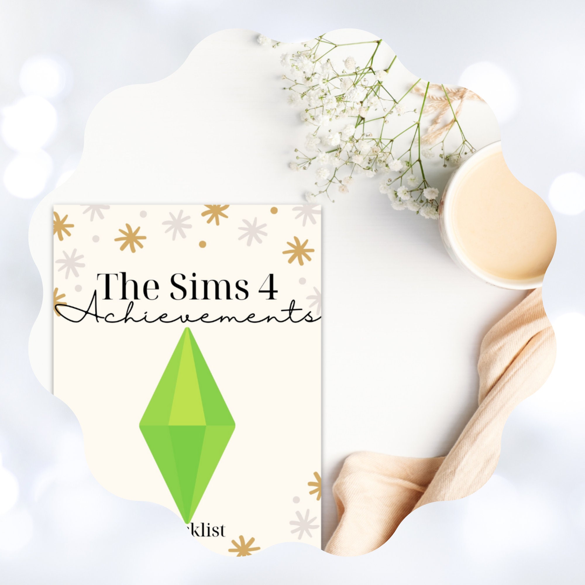 The Sims 4 Achievements Checklist, Sims Planner - Etsy