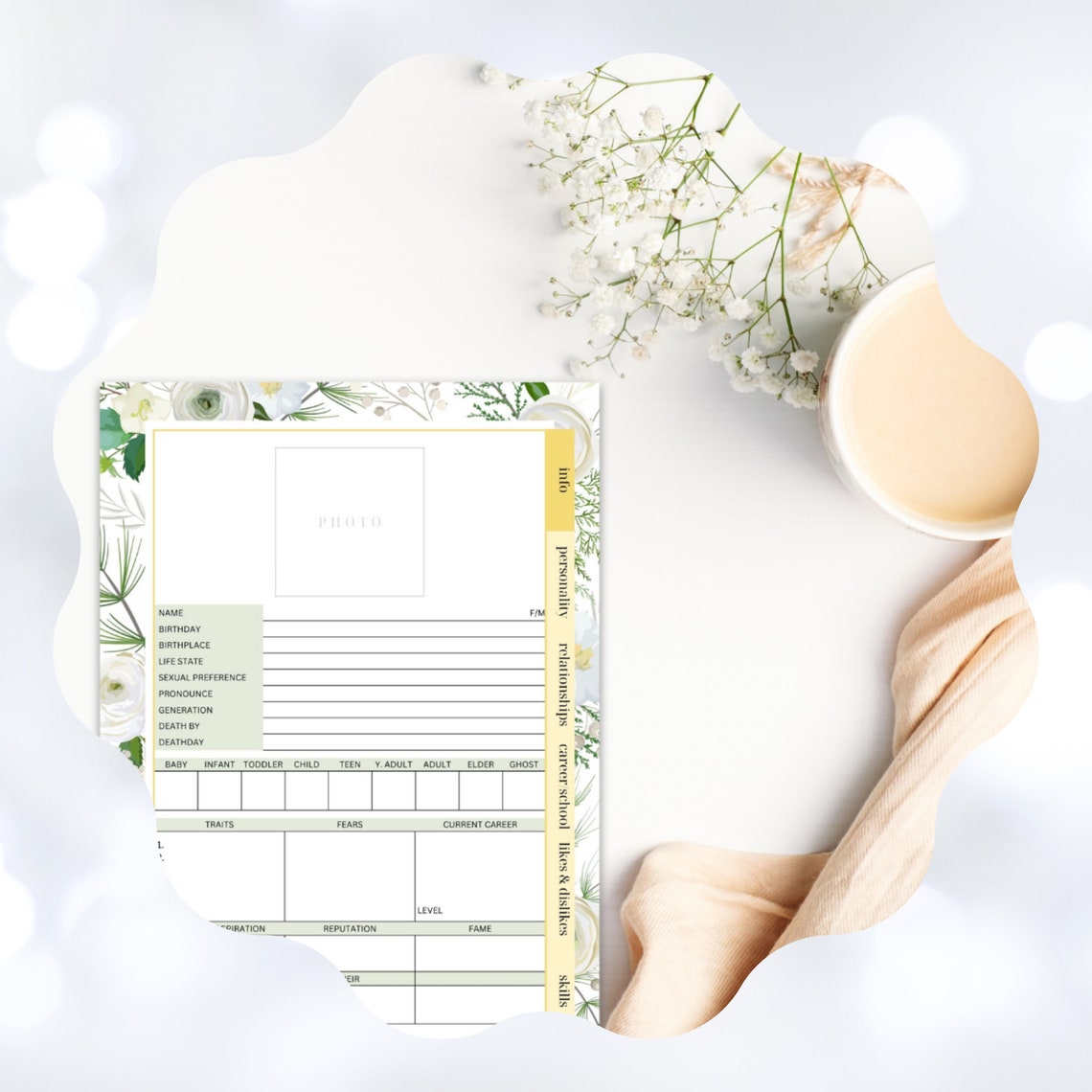 The Sims 4 Biography Tracker, Sim Profile Planner, Sims Only - Etsy