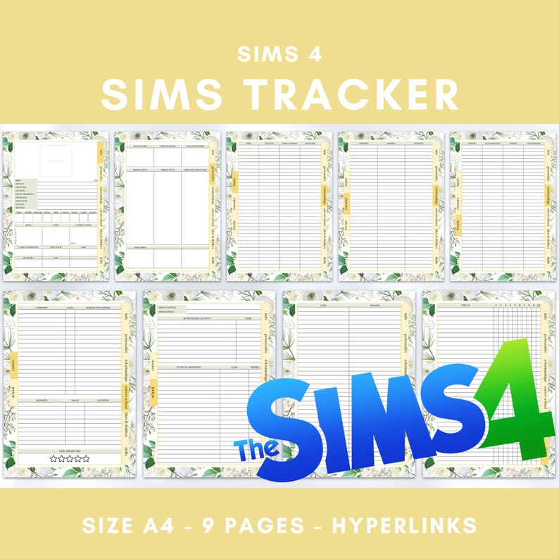 The Sims 4 Biography Tracker, Sim Profile Planner, Sims Only - Etsy