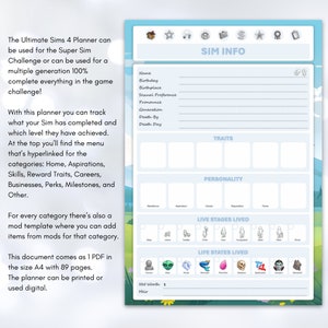 Ultimate Sims 4 Planner, Super Sim Challenge, Sims Planner, Sims ...