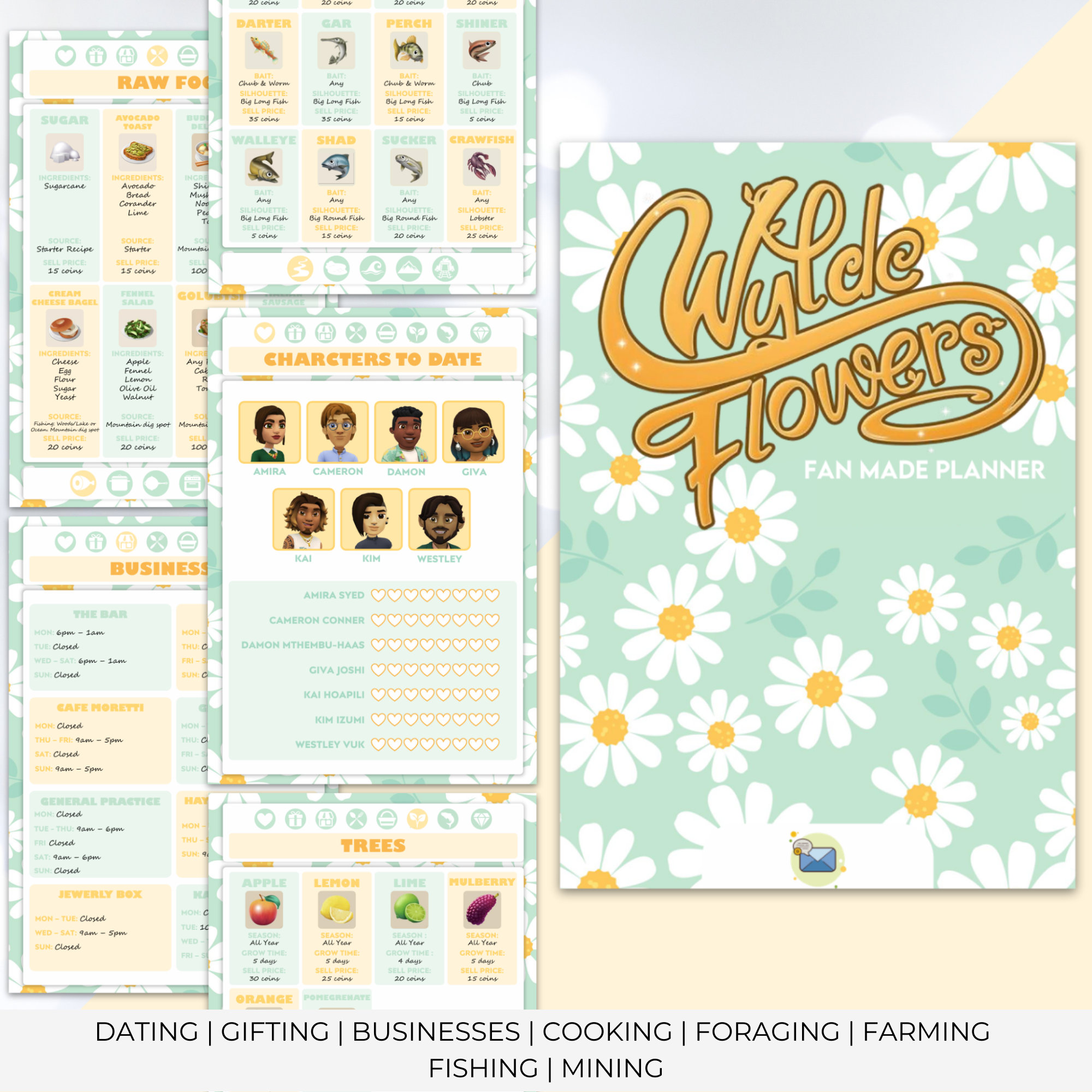 Wylde Flowers Guide, Relationship Tracker, Crops Tracker, Meals Tracker ...