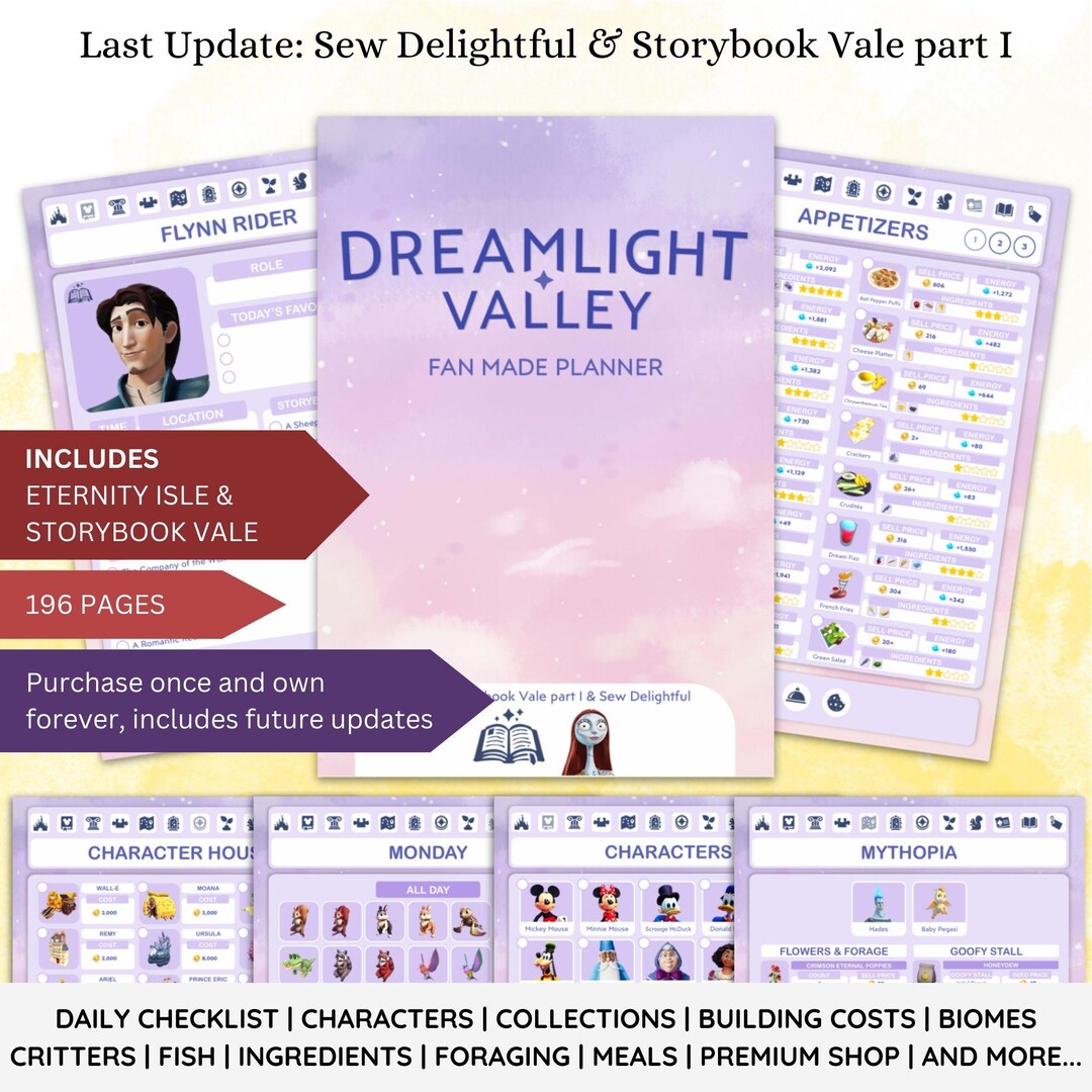 Ultimate Dreamlight Valley Planner & Tracker, All in One DDV Guide ...