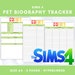 The Sims 4 Biography Tracker, Sim Profile Planner, Sims Pets Only - Etsy