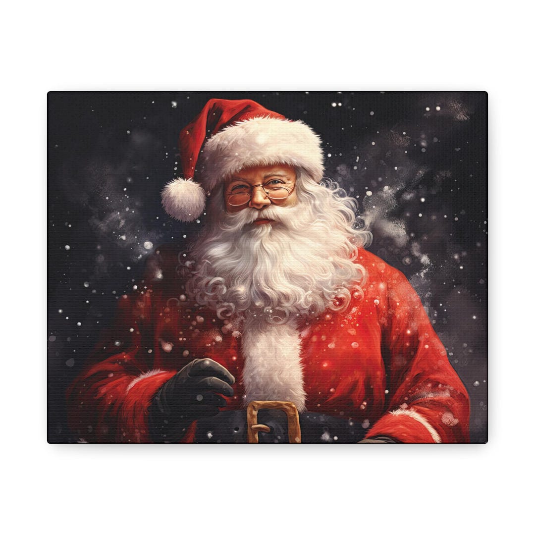 Classic Santa Wall Decor, Christmas Wall Canvas, Santa Claus Canvas ...