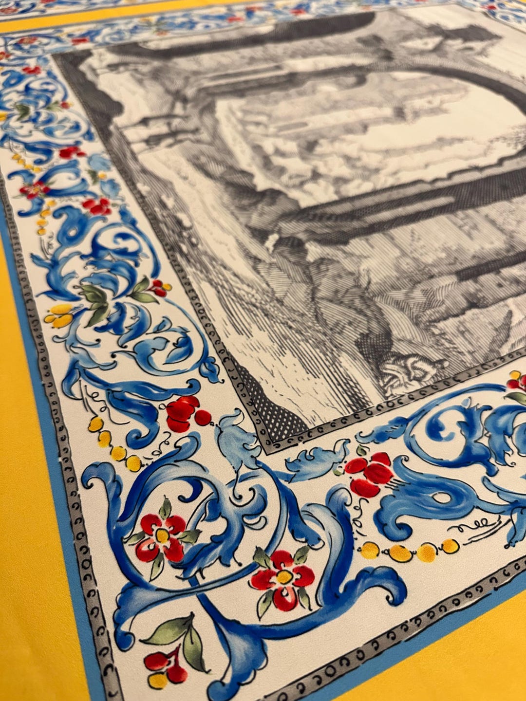 Italian Tile Print Crepe Fabric, Majolica Style, 145cm Wide - Etsy