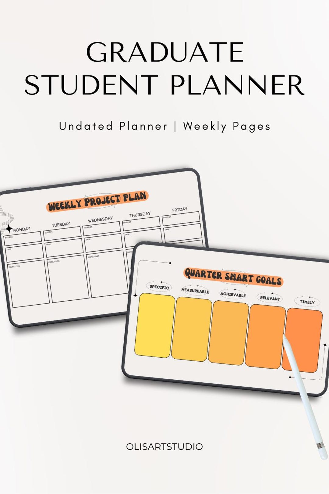 Grad School Planner Printable Graduate Student Academic Planner Instant ...