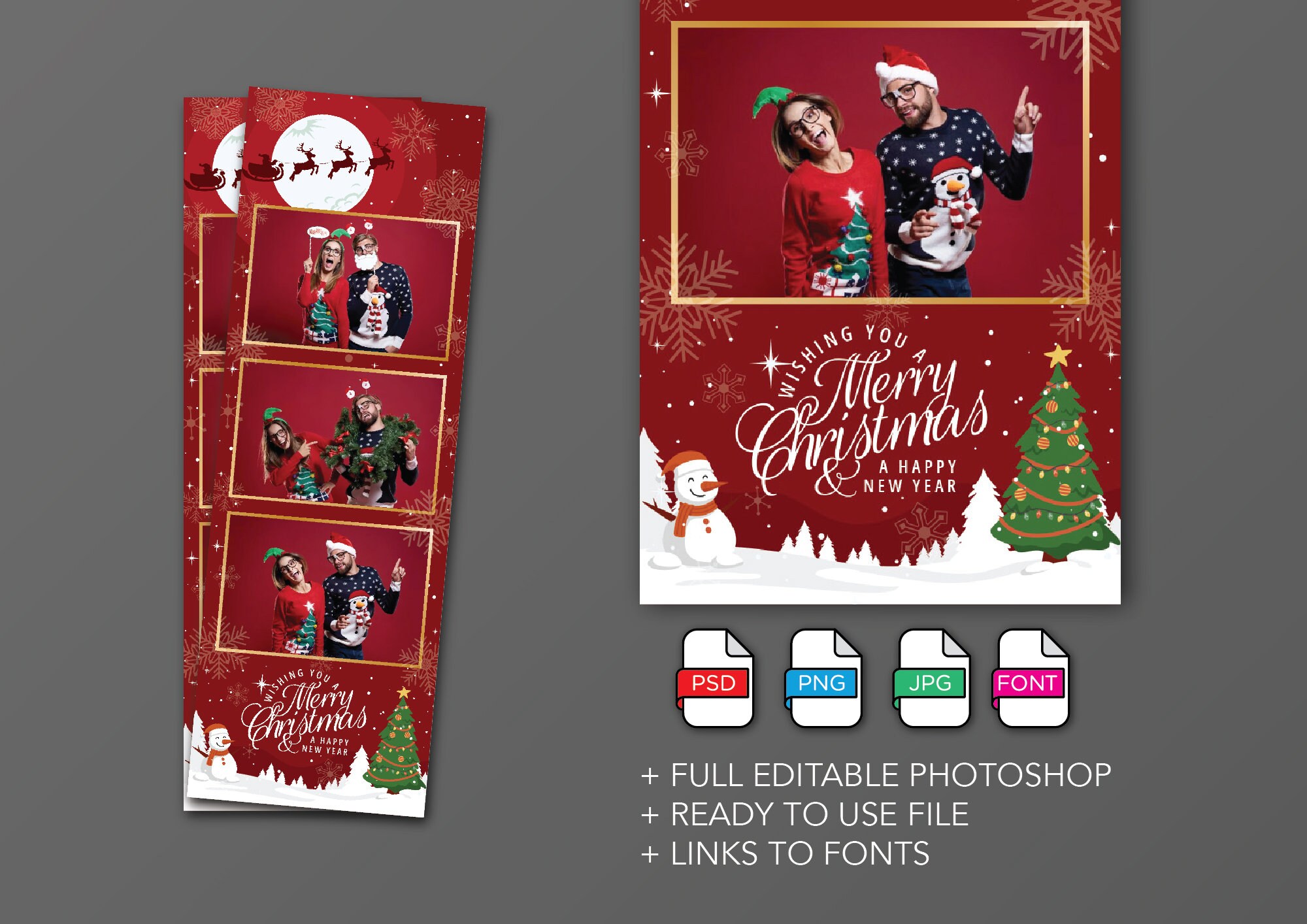 Christmas Photo Booth Template, Merry Christmas Photo Booth Template ...