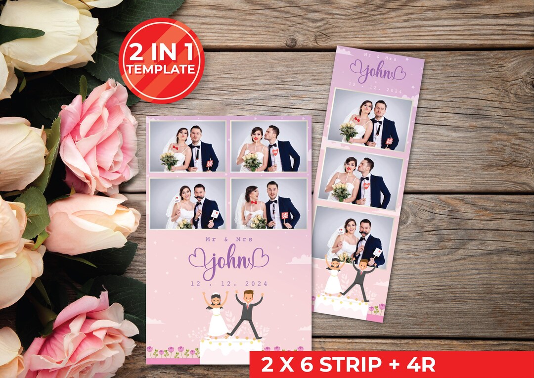 Wedding Photobooth Template Wedding Photo Booth Template Floral ...