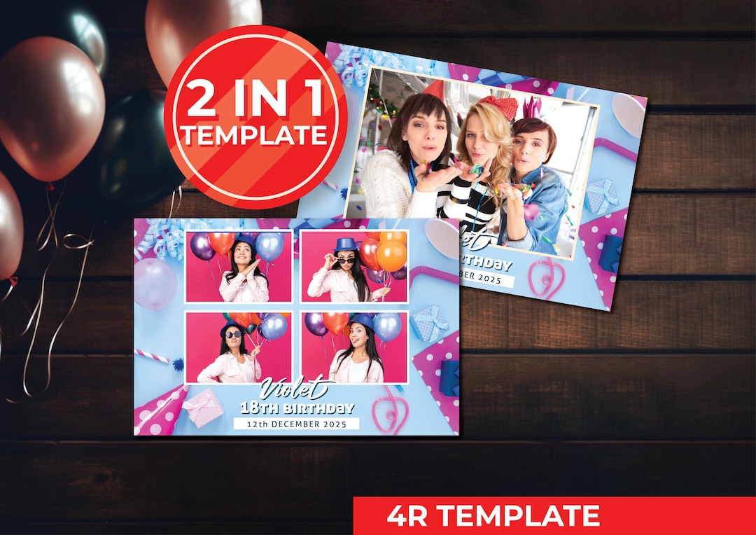 Happy Birthday Photo Booth Template Birthday Photobooth Template, B'day ...