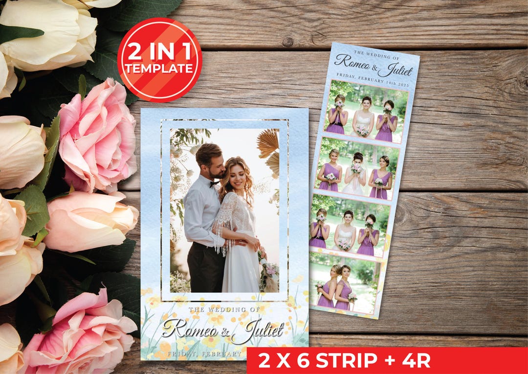 Wedding Photobooth Template Wedding Photo Booth Template Floral ...