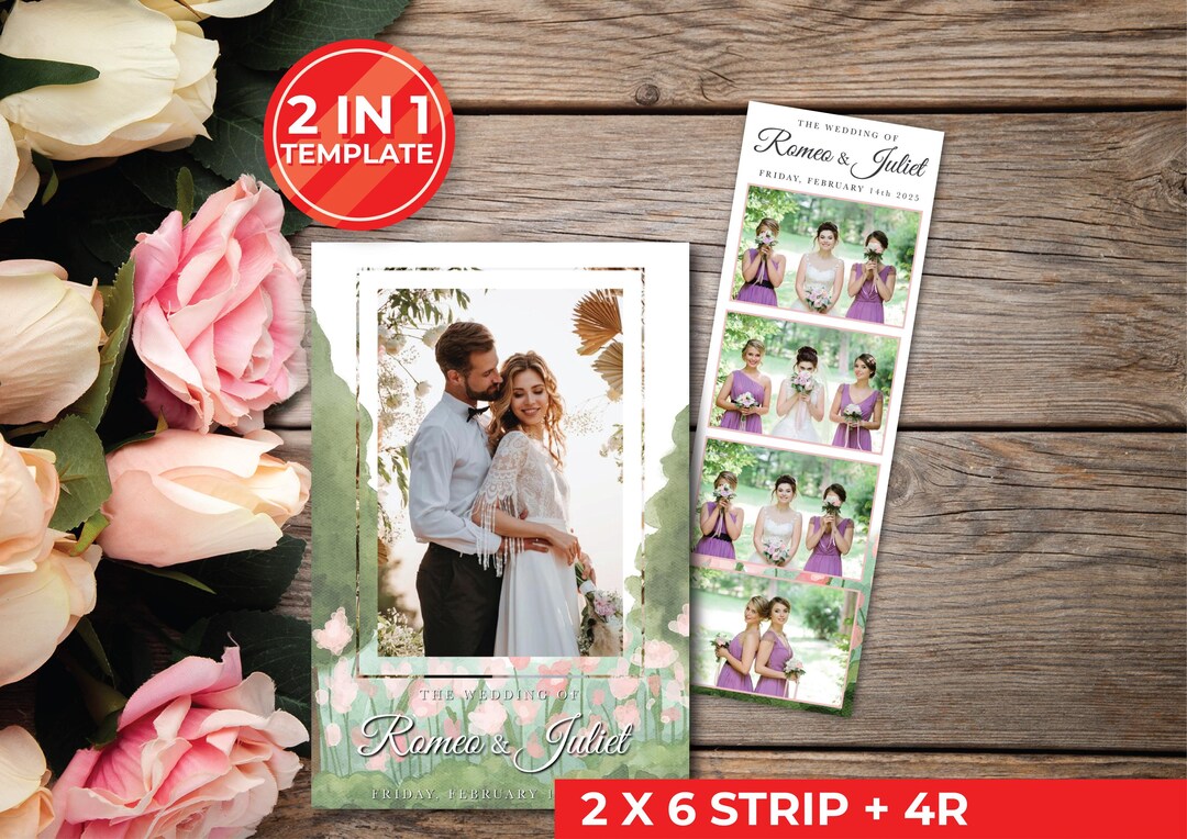 Wedding Photobooth Template Wedding Photo Booth Template Floral ...