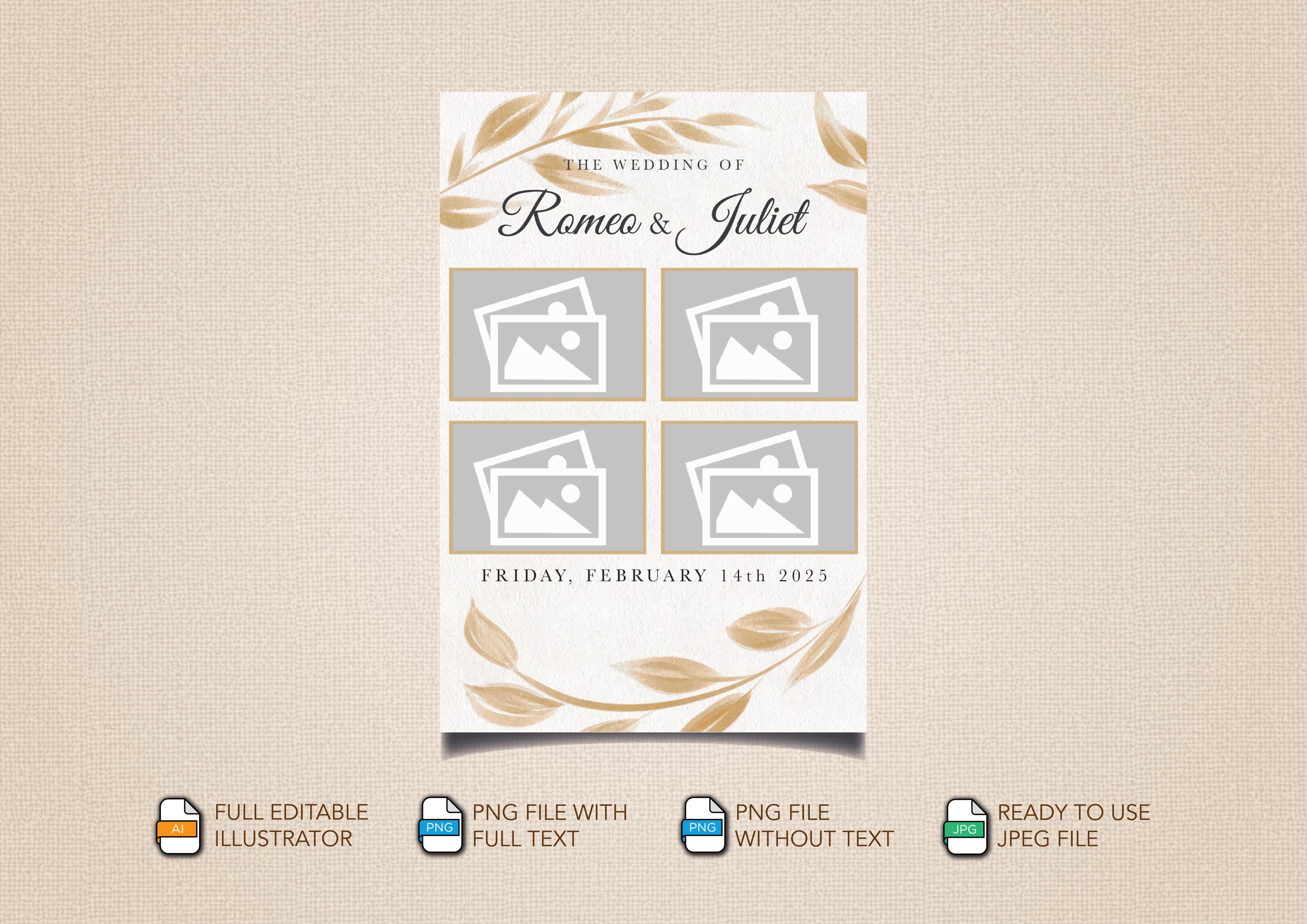 Wedding Photobooth Template Wedding Photo Booth Template Romantic ...