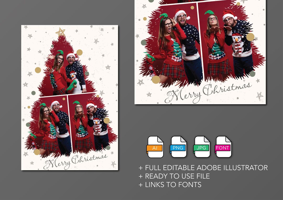 4R Christmas Photo Booth Template, Merry Christmas Photo Booth Template ...