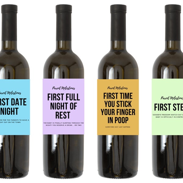 Mommy Milestone Wine Labels - Etsy