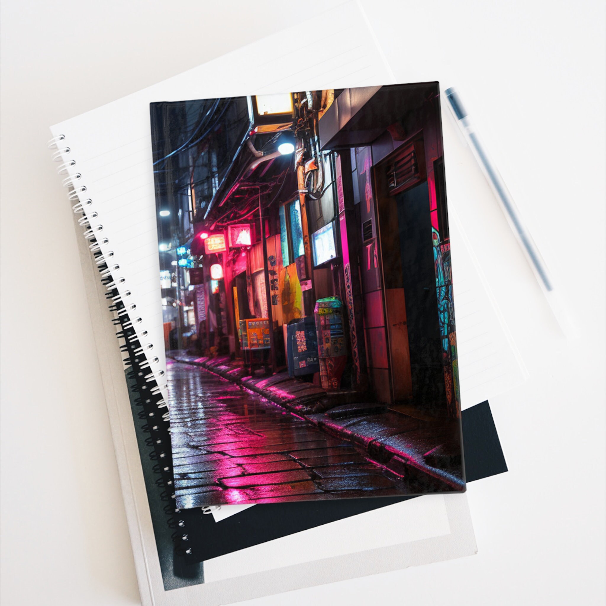 Cyberpunk Tokyo Alley Sketchbook Blank - Etsy