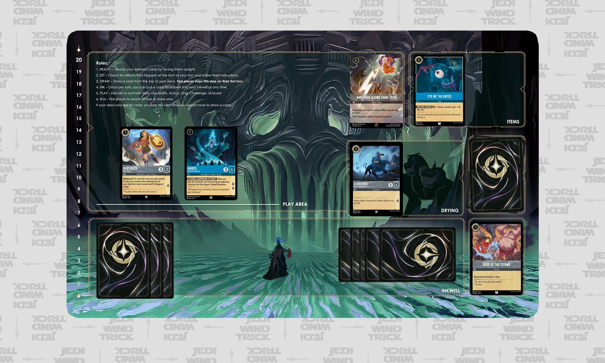 Hades and Cerberus in Styx Underworld Hercules Disney Lorcana Standard ...