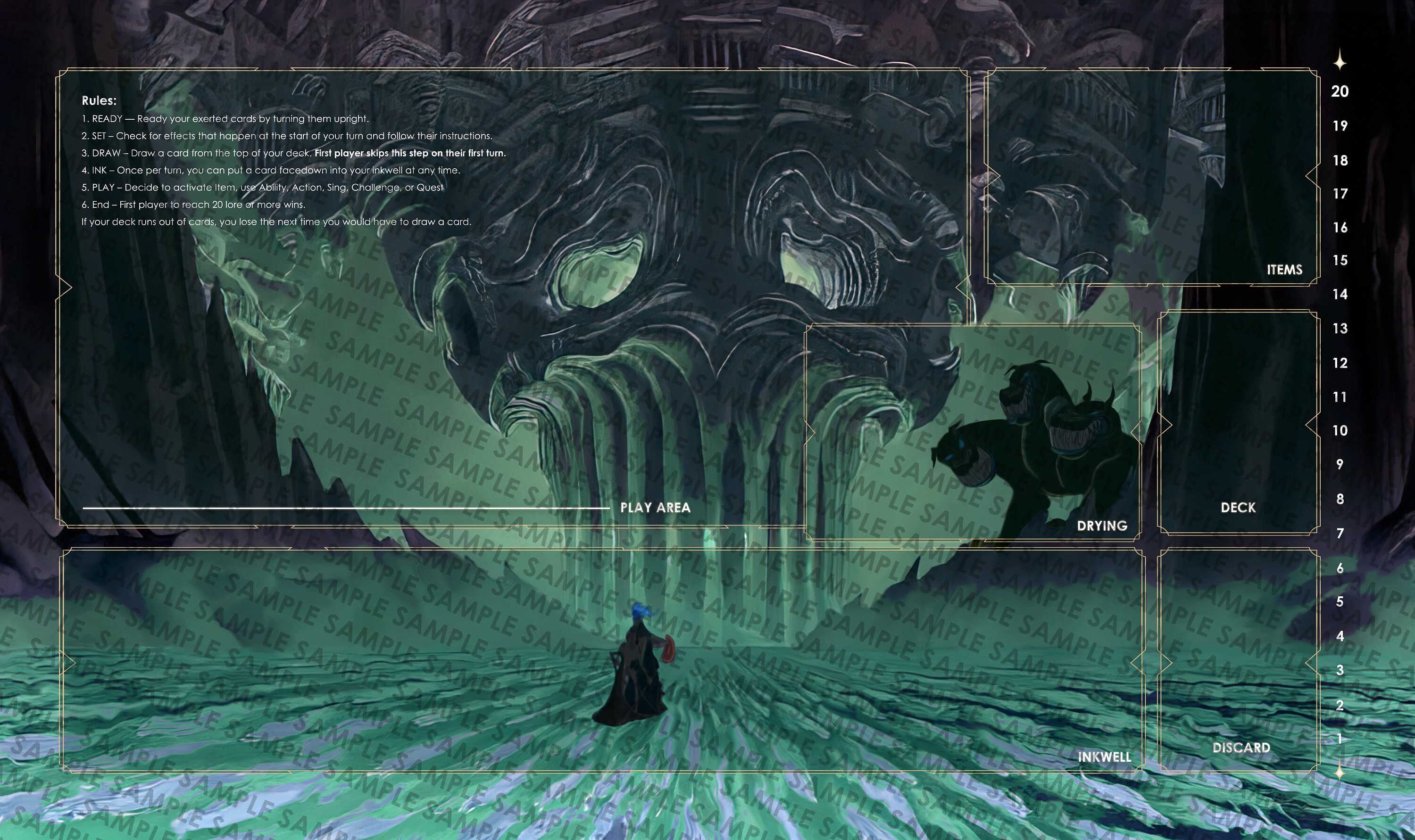 Hades and Cerberus in Styx Underworld Hercules Disney Lorcana Standard ...