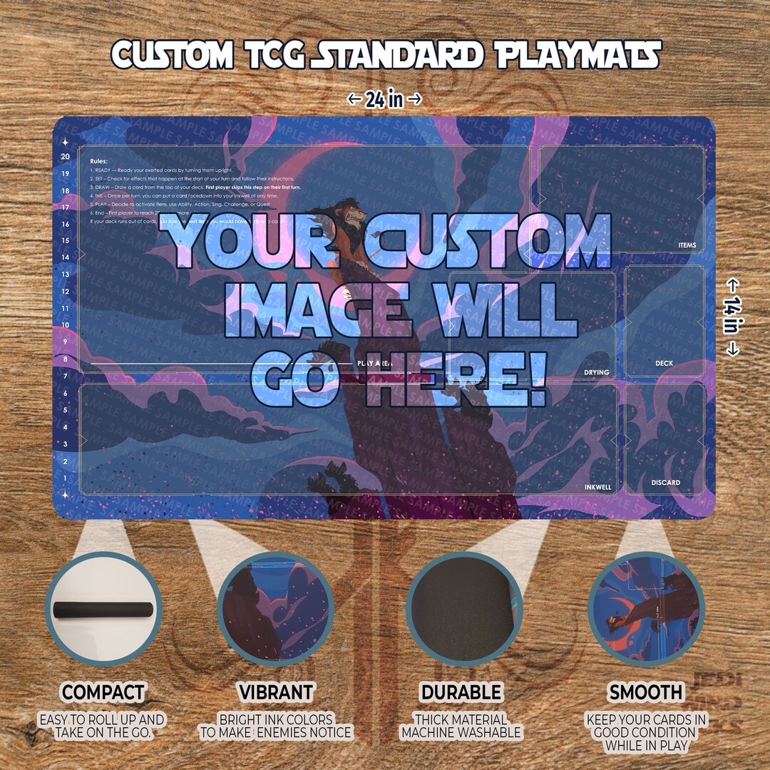 Personalized Trading Card Game Playmat: Custom TCG Neoprene Mat (24x14 ...