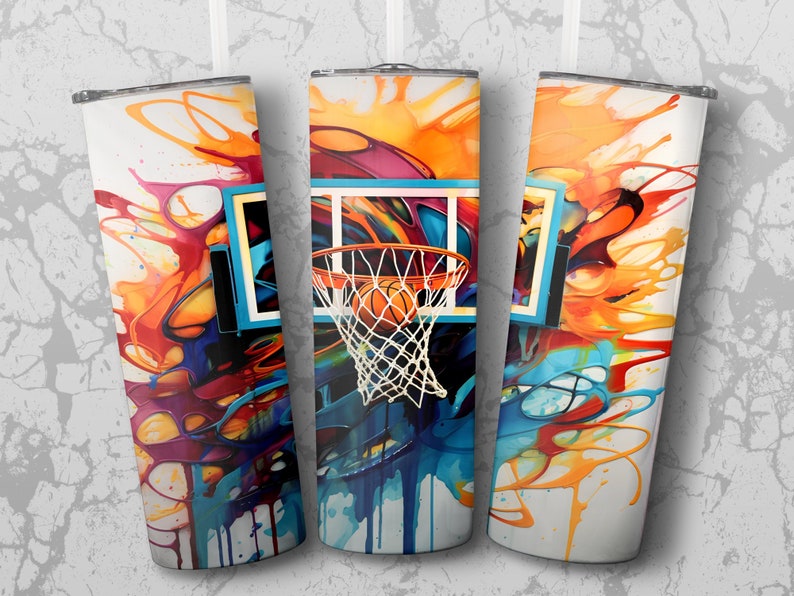 Basketball Tumbler Wrap: 20 Oz Skinny Sports Design (digital Download ...