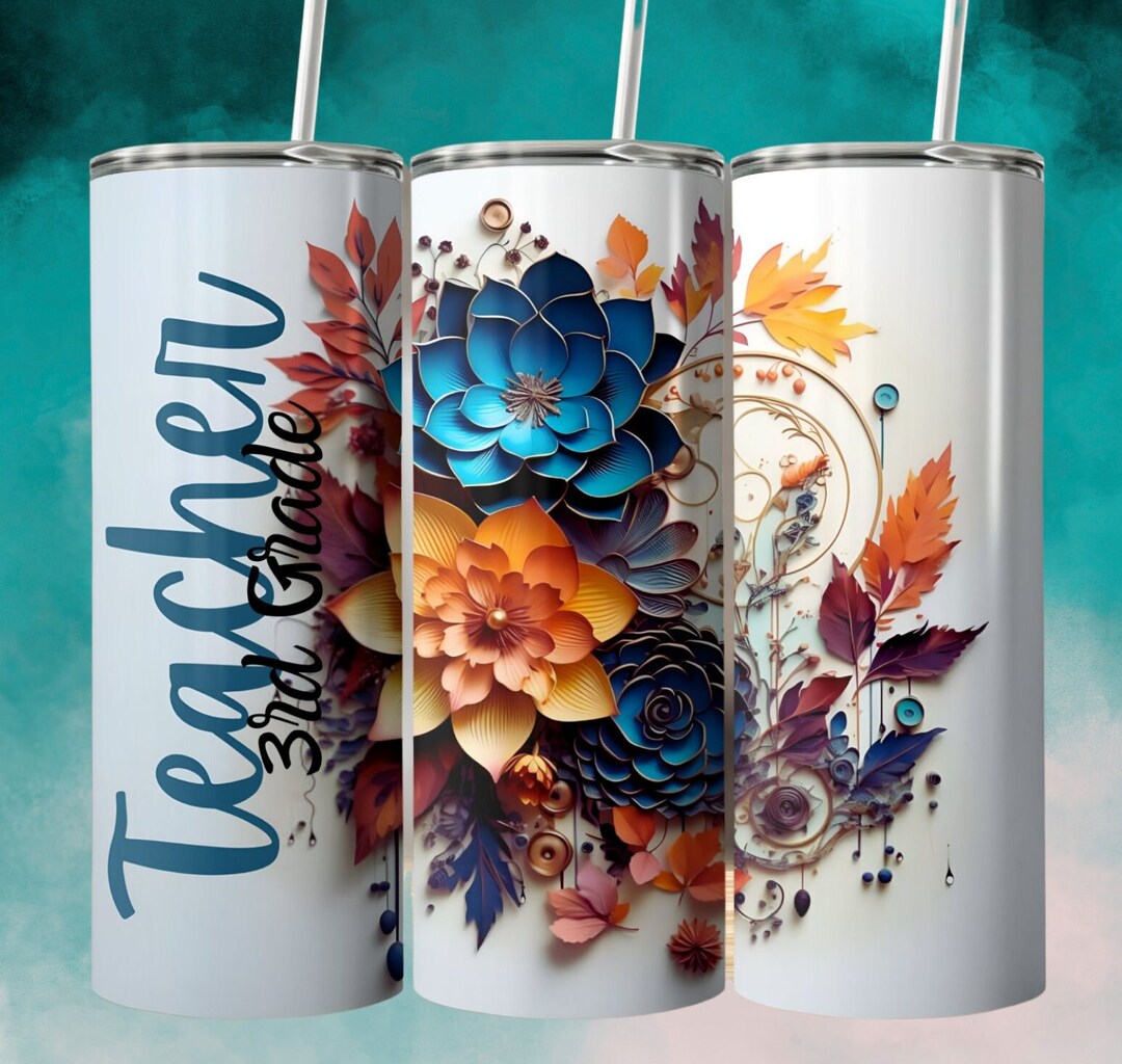 Teacher Tumbler Wrap, Digital Download PNG for 20 Oz Skinny Straight ...