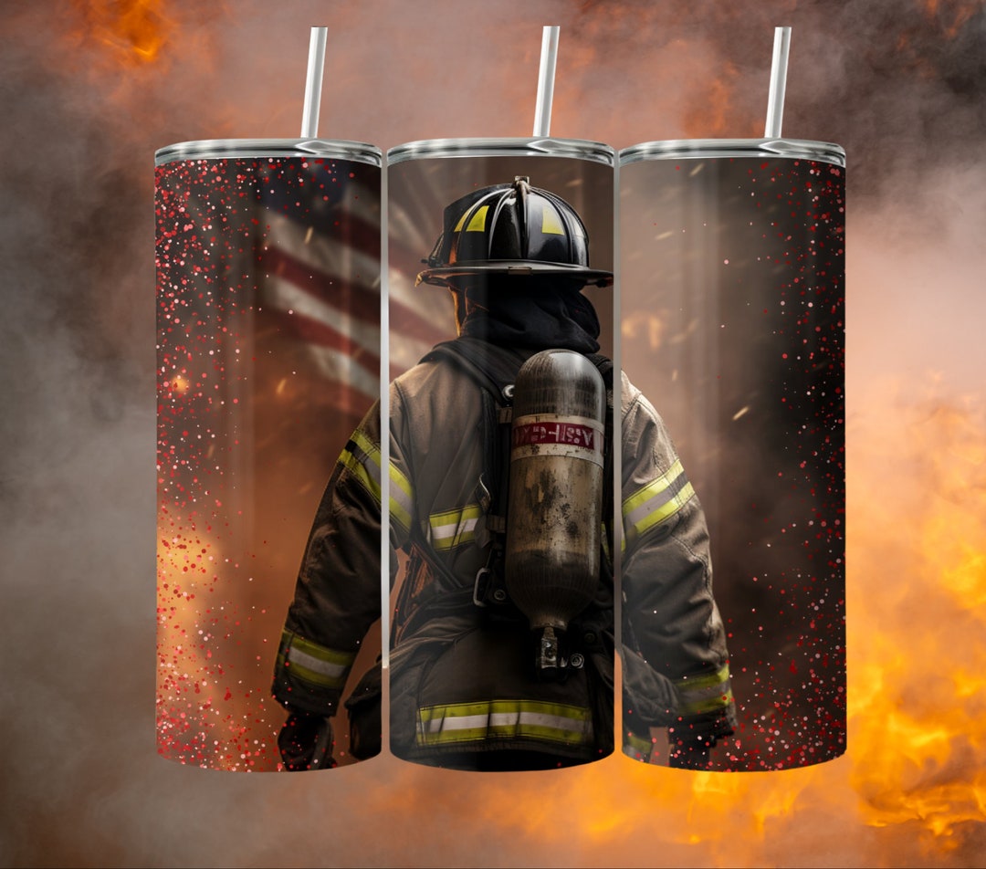 Firefighter Tumbler Wrap Sublimation Digital Download PNG, 20 Oz Skinny ...
