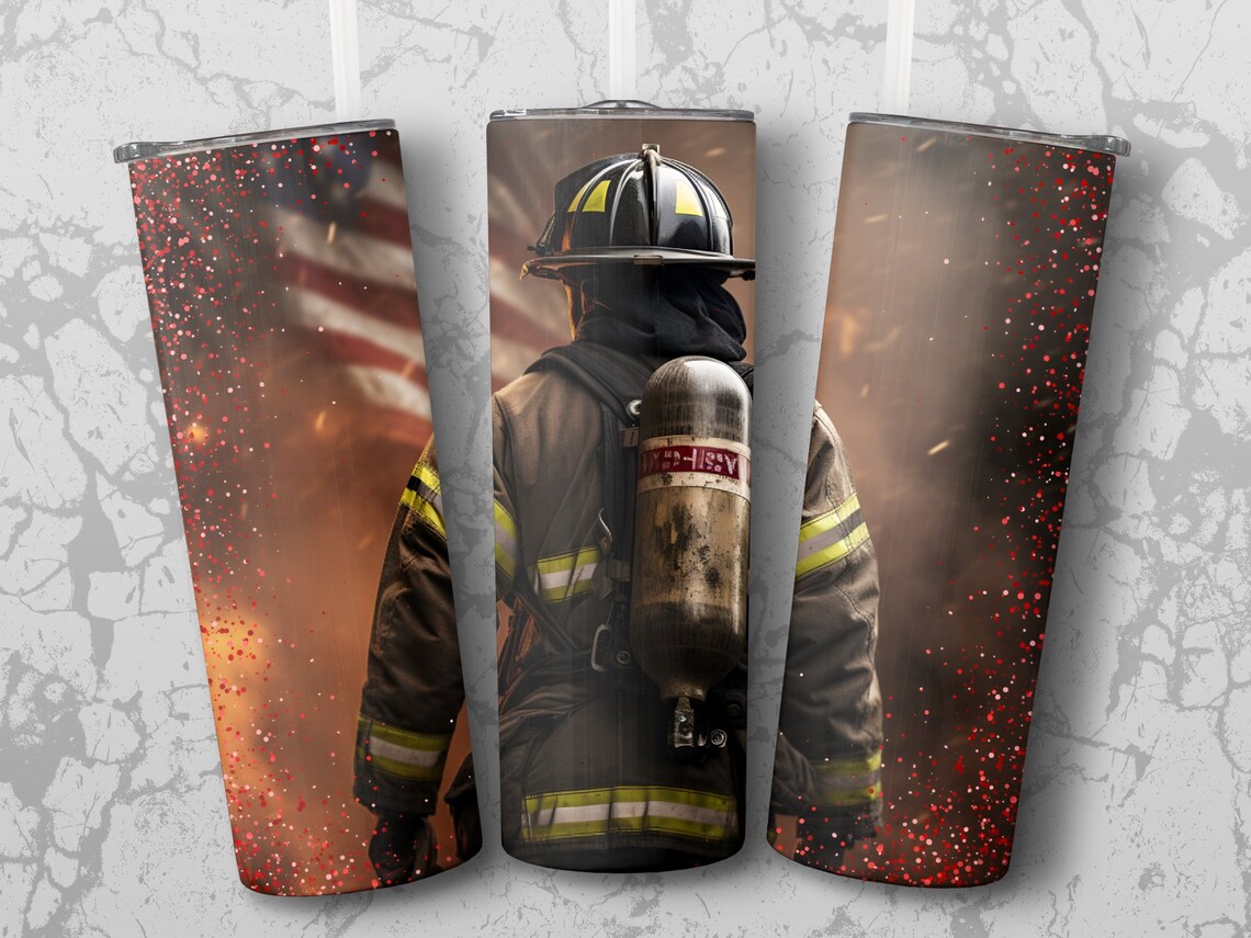 Firefighter Tumbler Wrap Sublimation Digital Download PNG, 20 Oz Skinny ...