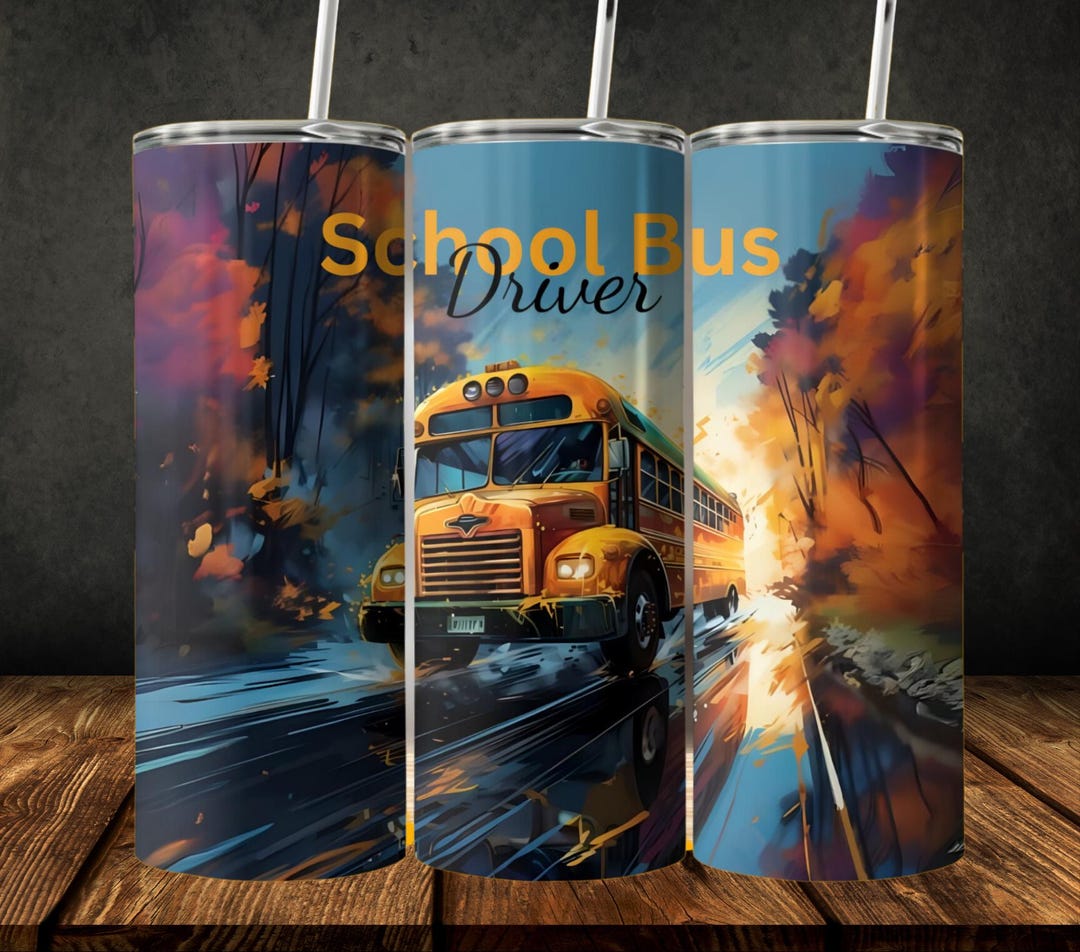 School Bus Driver Tumbler Wrap Sublimation Digital Download PNG, 20 Oz ...