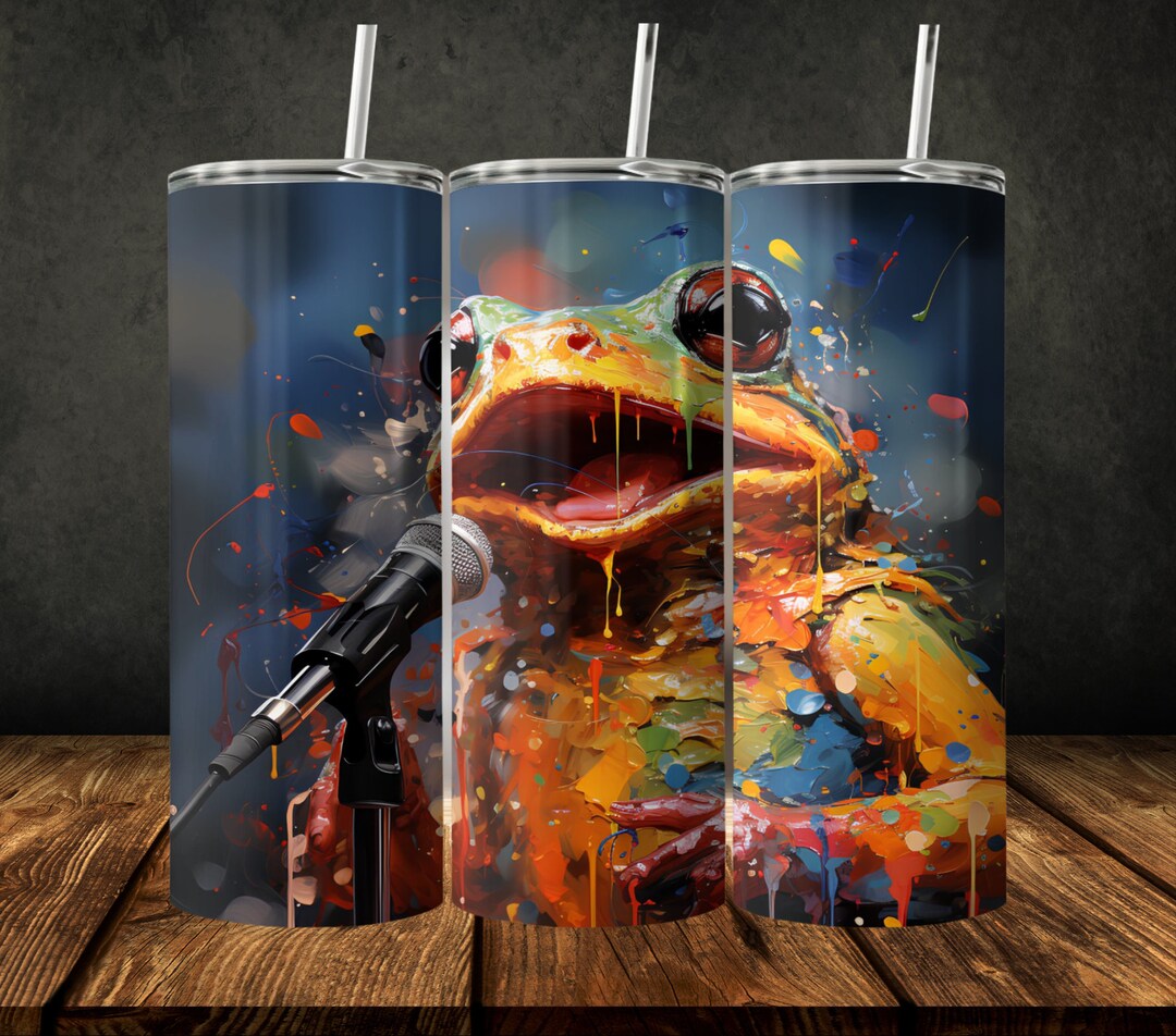 Singing Frog Tumbler Wrap: Paint Splash Design (digital Download) - Etsy