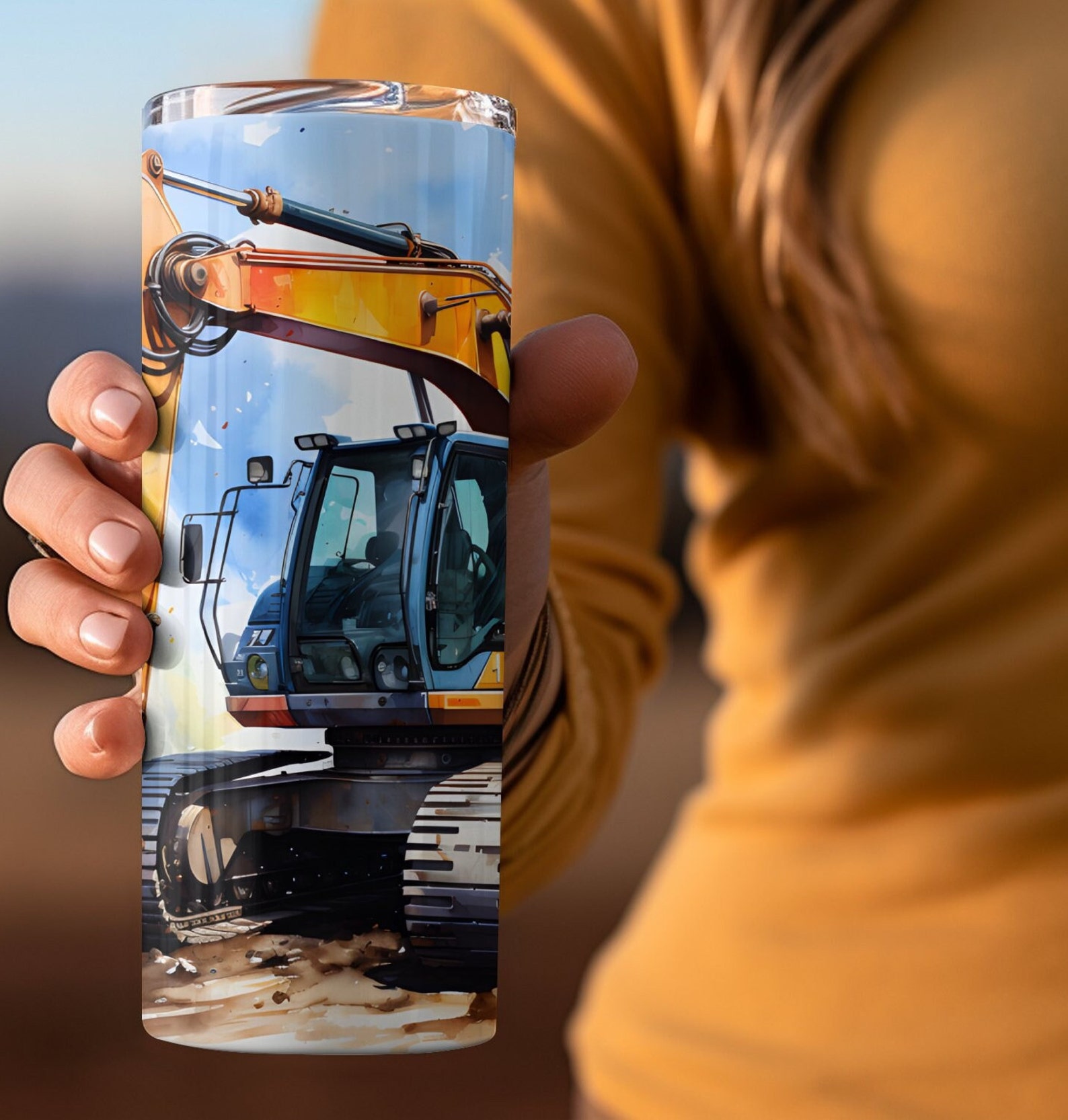 Excavator Tumbler Wrap: Construction Digger Design (digital Download ...