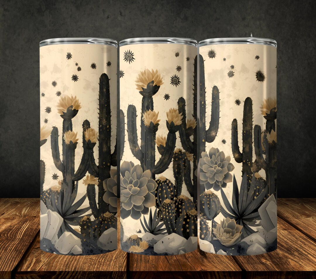 Boho Cactus Tumbler Wrap: 20 Oz Skinny Sublimation Design (digital ...