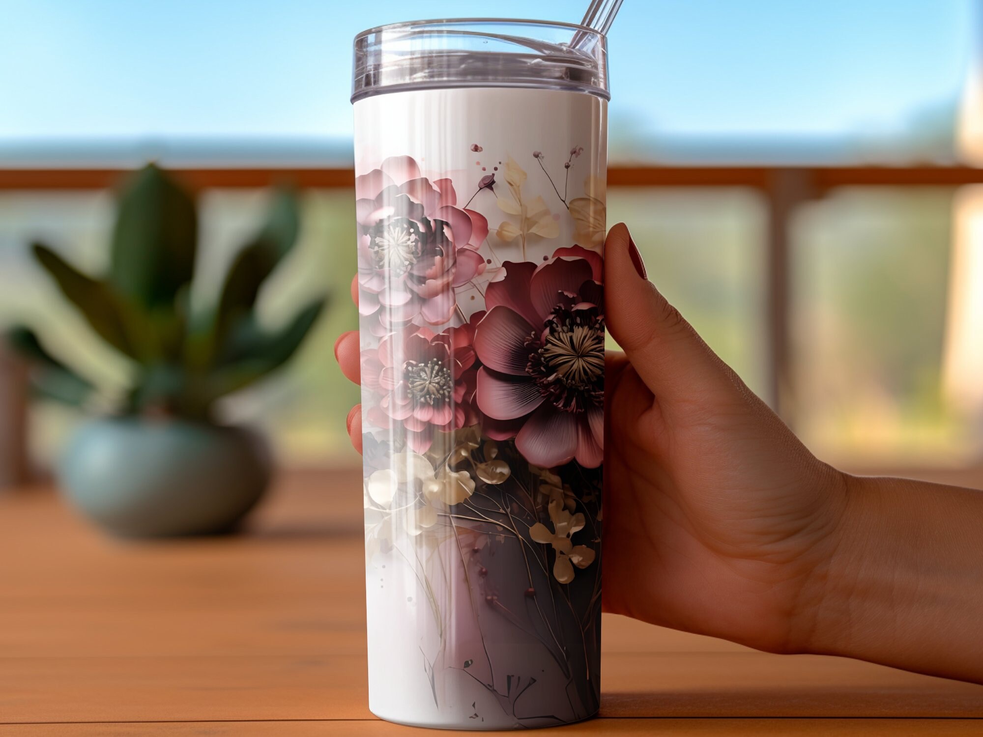 3D Flower Godmother Digital Art Download Sublimation Tumbler Wrap 20 Oz ...