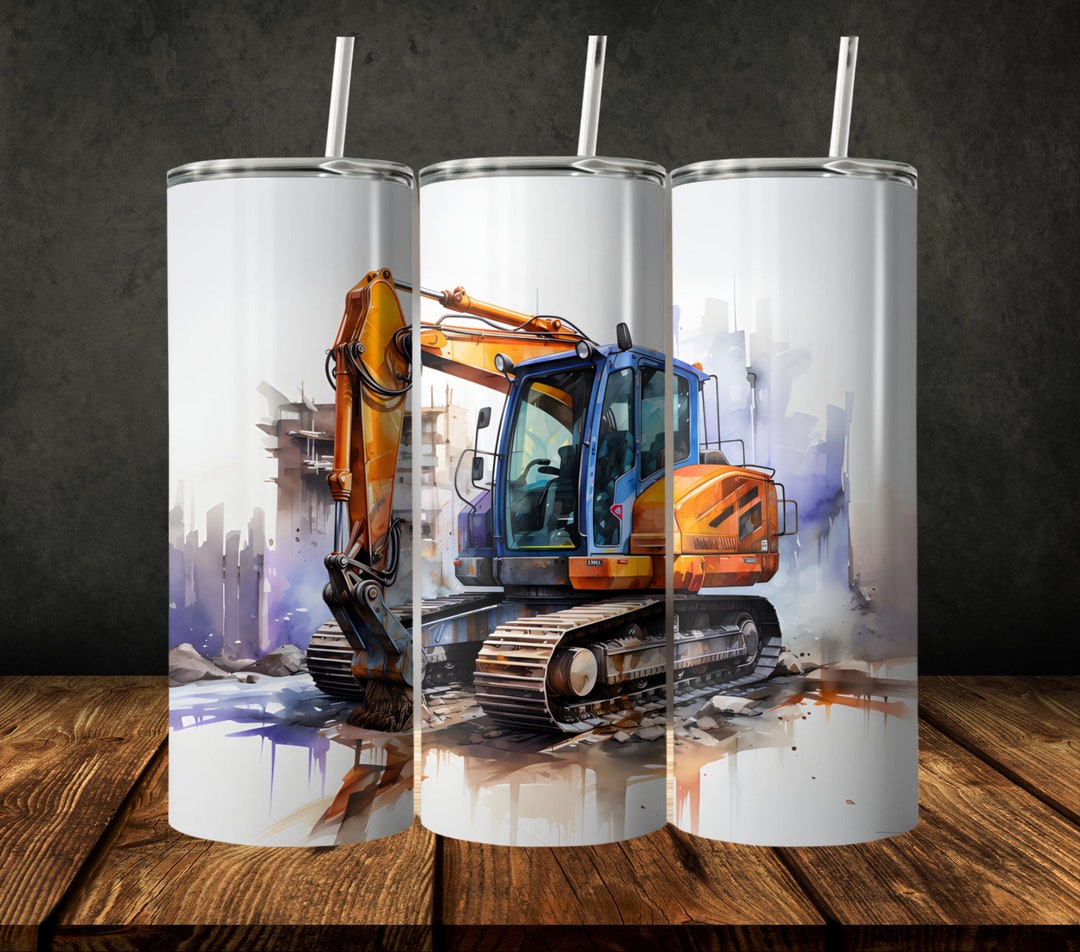 Excavator Tumbler Wrap: Construction Digger PNG (digital Download) - Etsy