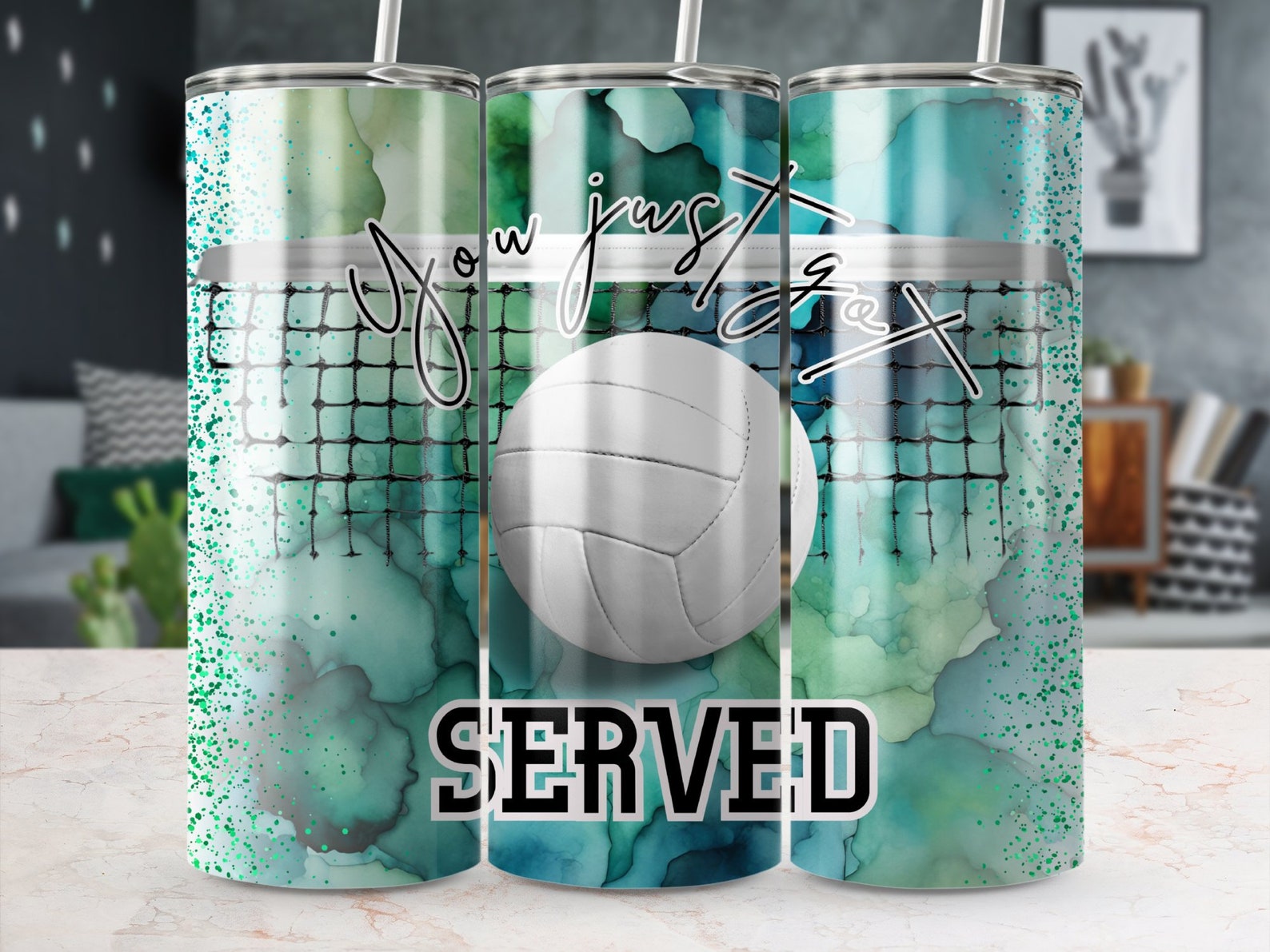 Volleyball Tumbler Wrap Sublimation Digital Download PNG, 20 Oz Skinny ...